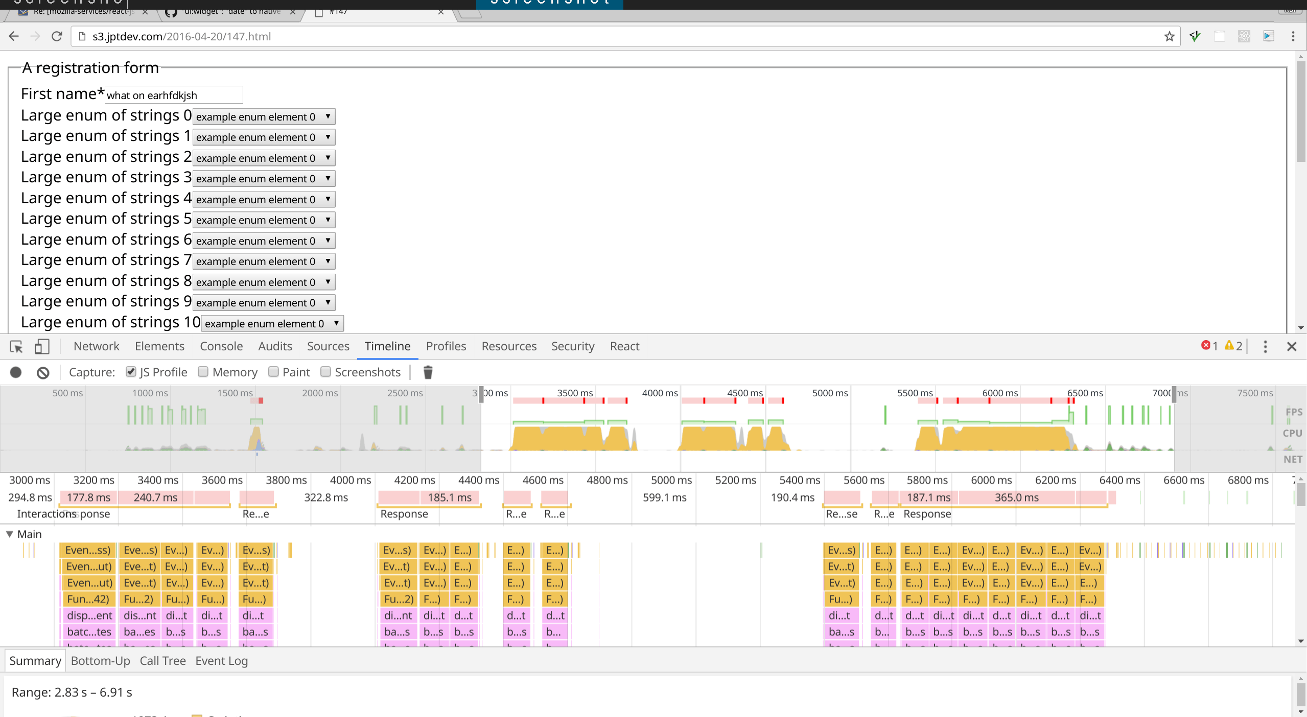 Slow performance · Issue #147 · rjsf-team/react-jsonschema-form · GitHub